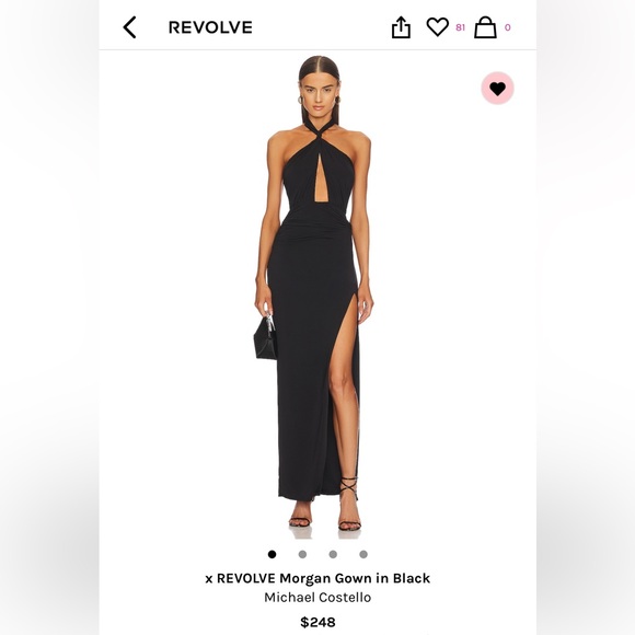 Michael Costello | Dresses | Revolve Morgan Gown In Black | Poshmark